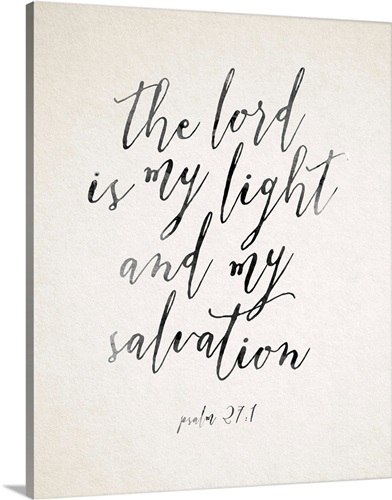 Handlettered Bible Verse - Psalm 27:1 | Great Big Canvas