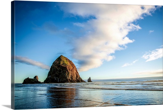 Haystack Rock at Golden Hour, Cannon Beach, Oregon Wall Art, Canvas ...