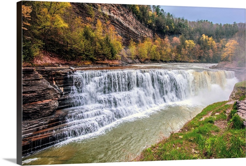 Lower Falls Of The Genesee River In Letchworth State Park, New York ...