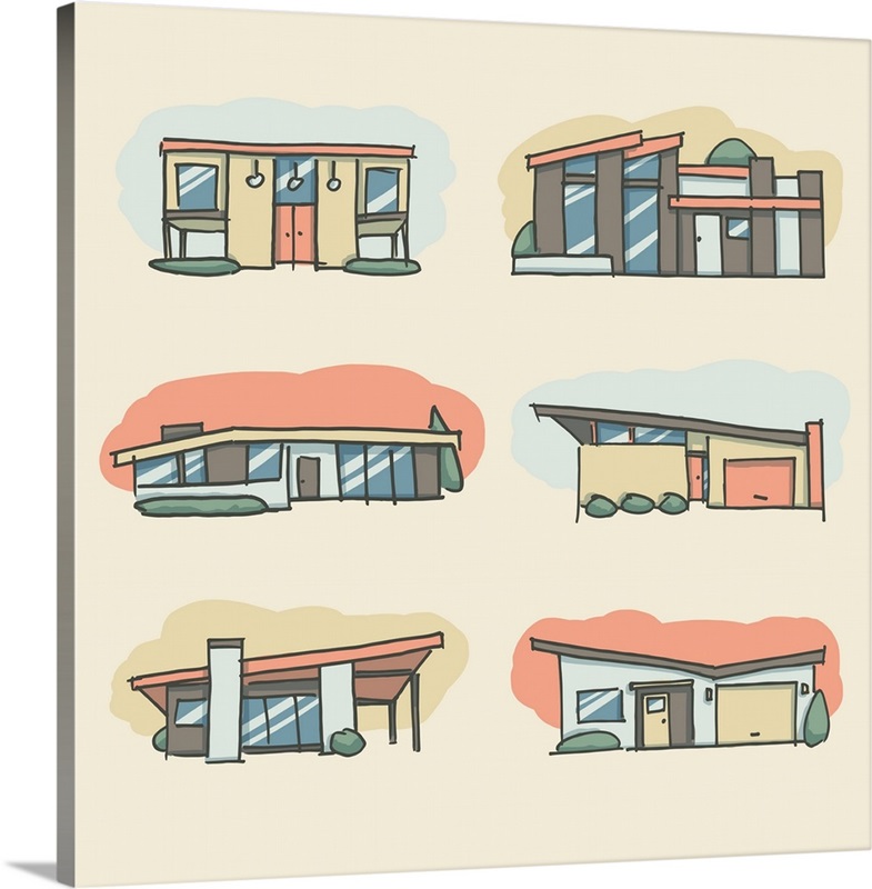 Mid Century - House Array | Great Big Canvas