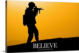 Military Motivational Poster: Believe Wall Art, Canvas Prints, Framed ...