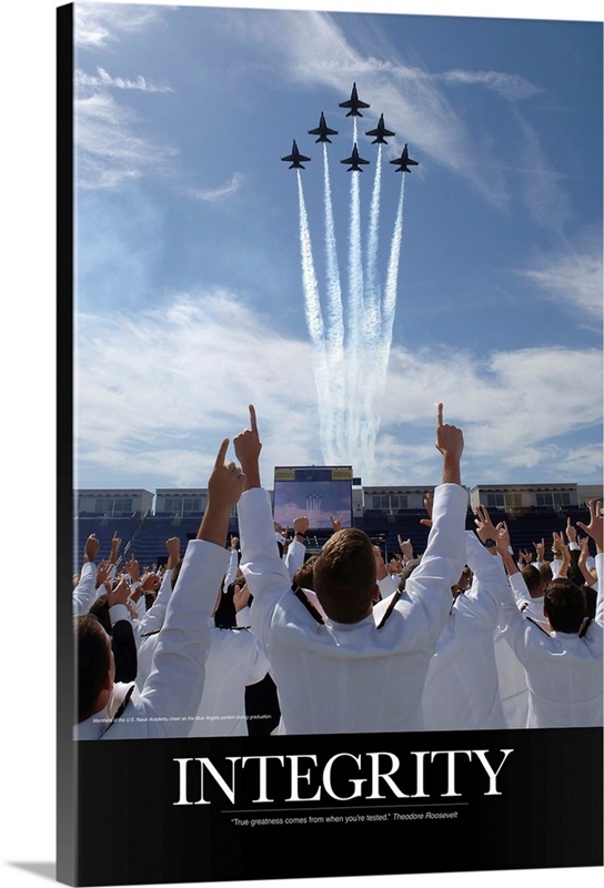 Military Poster: Members of the U.S. Naval Academy cheer as the Blue ...