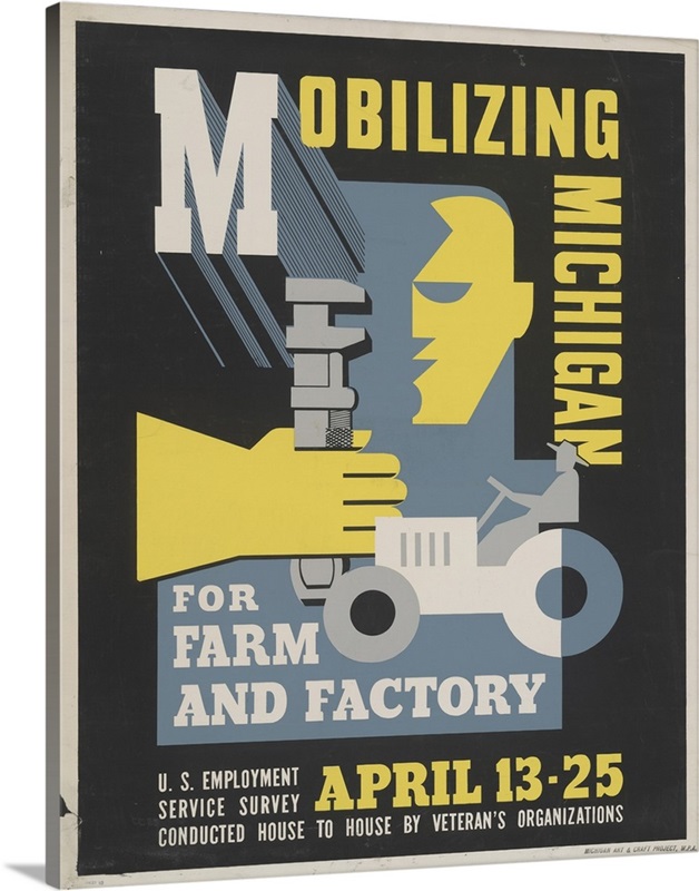 Mobilizing Michigan - WPA Poster | Great Big Canvas
