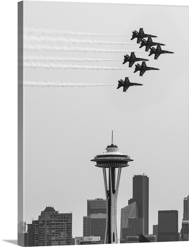 Navy Jets Over the Space Needle, Seattle, WA | Great Big Canvas