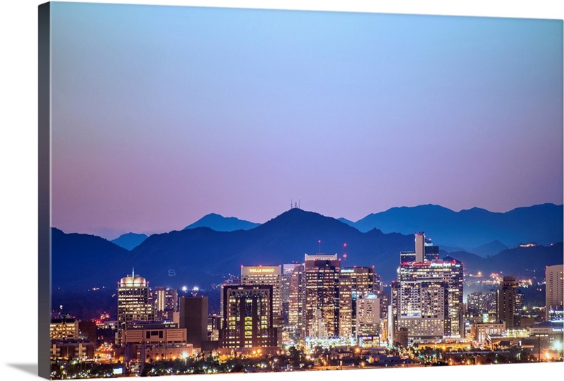 Phoenix, AZ Skyline with Colorful Sunset | Great Big Canvas