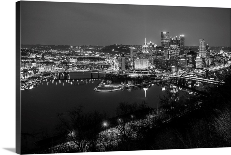Pittsburgh City Skyline at Night | Great Big Canvas