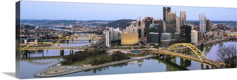 Pittsburgh City Skyline in the Early Evening | Great Big Canvas