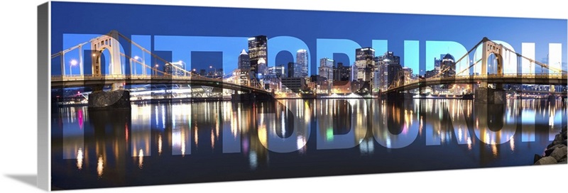 Pittsburgh Skyline, Transparent Overlay | Great Big Canvas