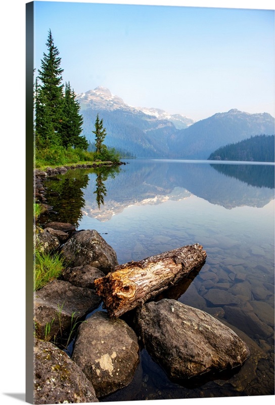 Reflection On Callaghan Lake With Rocks In British Columbia, Canada ...