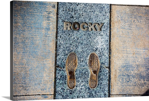 Rocky's footprints atop the Rocky steps | Great Big Canvas