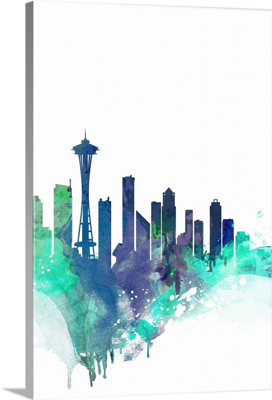 Seattle Watercolor Cityscape | Great Big Canvas