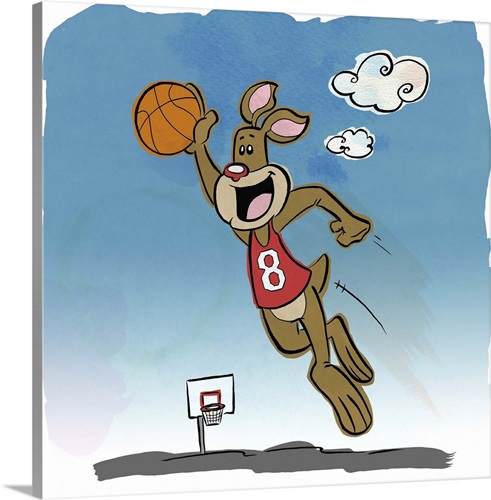 Slam Dunk Kangaroo - Athletic Animals | Great Big Canvas