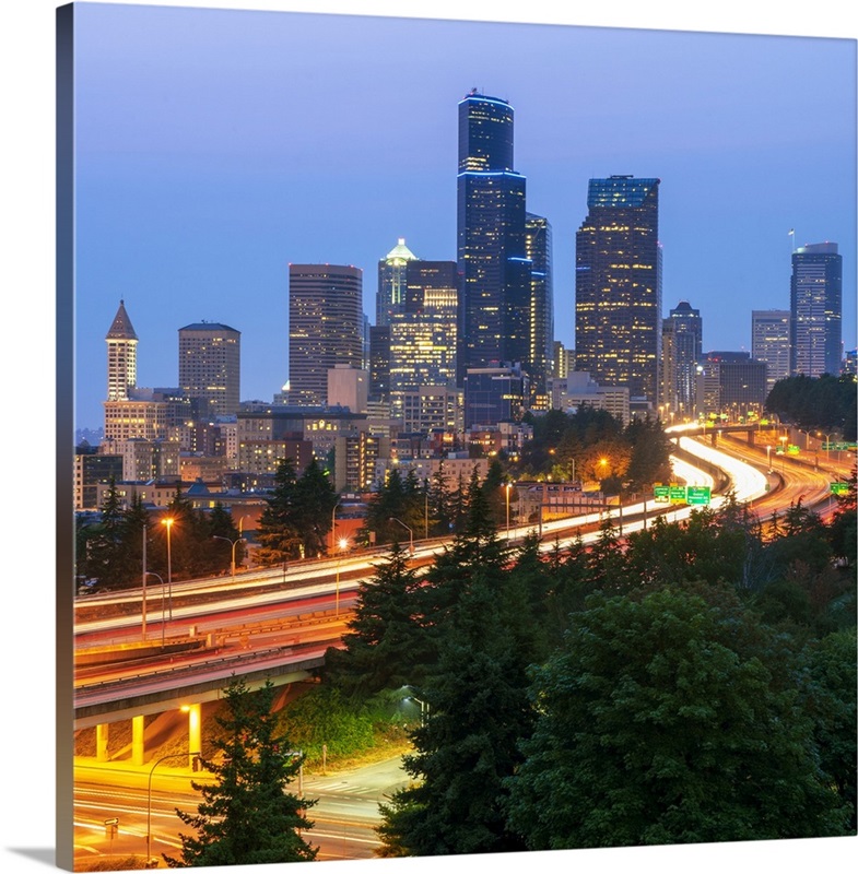 Square Seattle Skyline | Great Big Canvas
