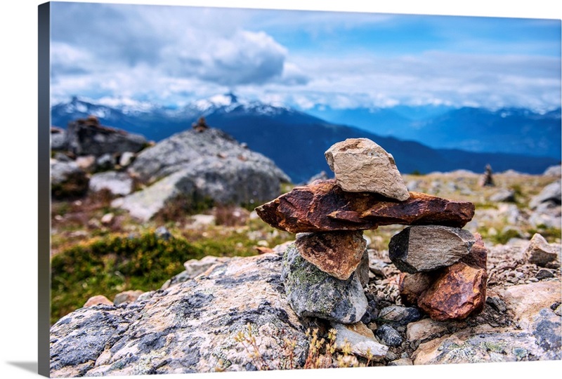 Stacked Stones Near High Note Trail On Whistler Mountain, British ...