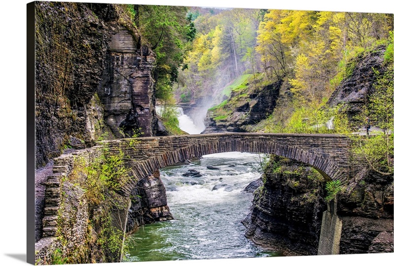 Stone Bridge At Letchworth State Park, New York | Great Big Canvas