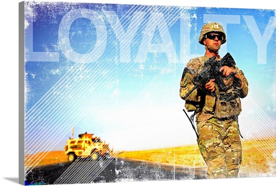 US Army Grunge Poster: Loyalty. U.S. Army soldier on patrol Wall Art ...