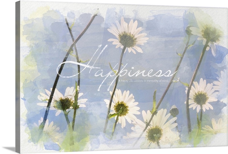 Watercolor Inspirational Poster: A Happy Life consists in tranquility ...