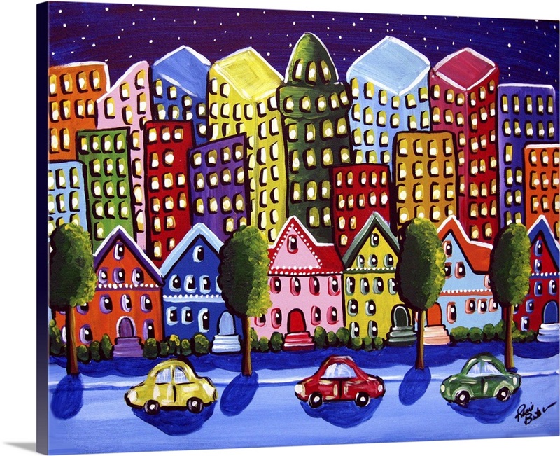Colorful City Neighborhood | Great Big Canvas