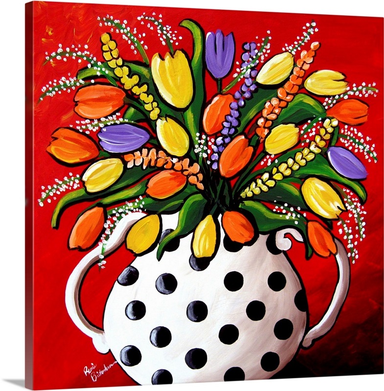 Tulips In Polka dots | Great Big Canvas
