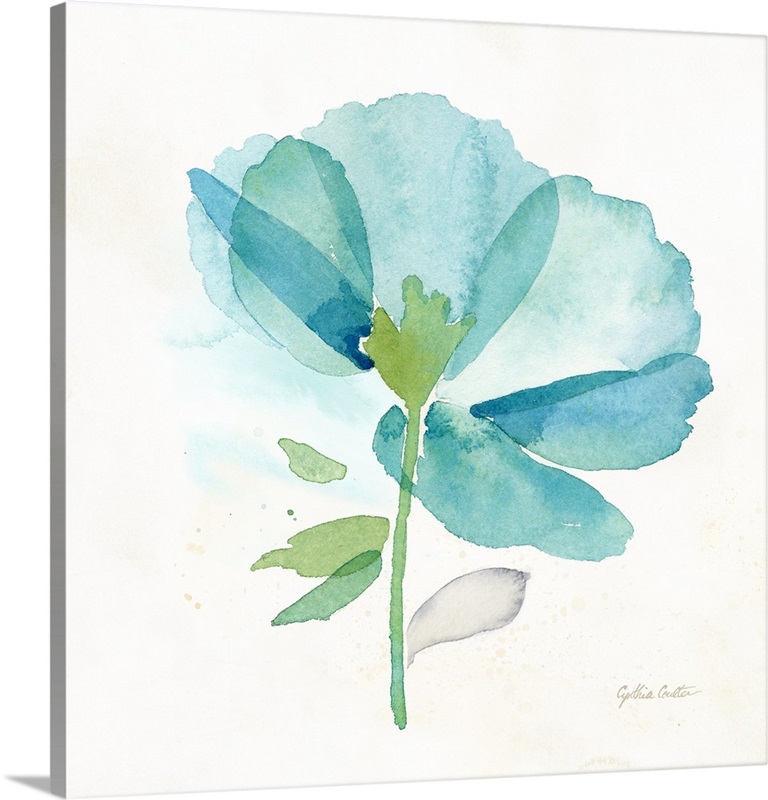 Blue Poppy Field Single III | Great Big Canvas