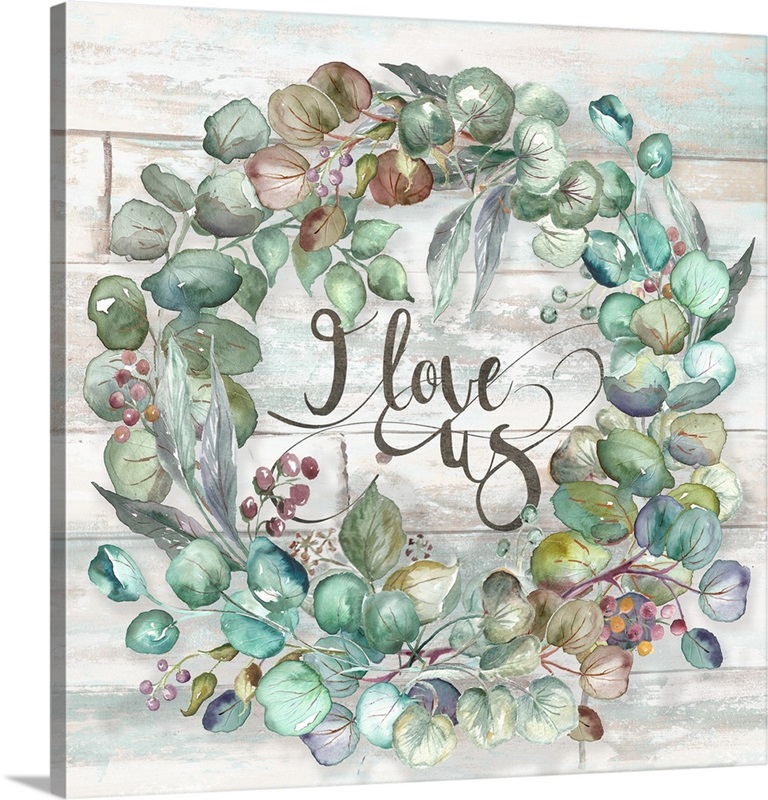 Eucalyptus Wreath on shiplap | Great Big Canvas