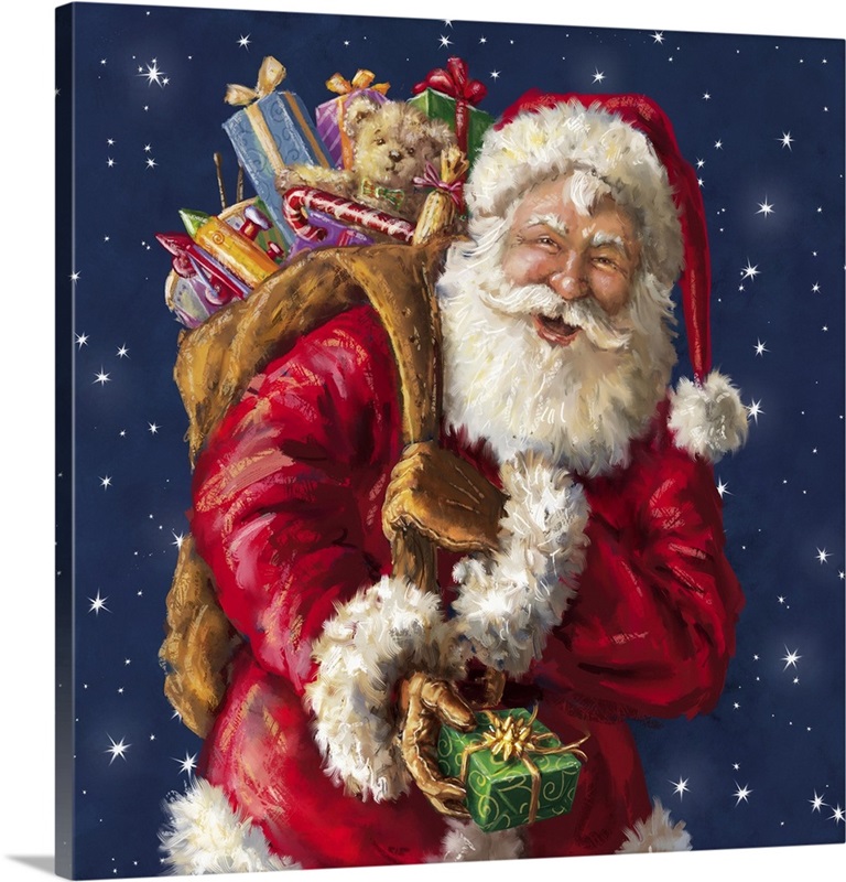 Santa winking with sack | Great Big Canvas
