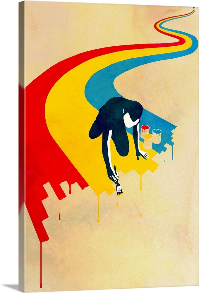 Rainbow Road Wall Art, Canvas Prints, Framed Prints, Wall Peels | Great ...