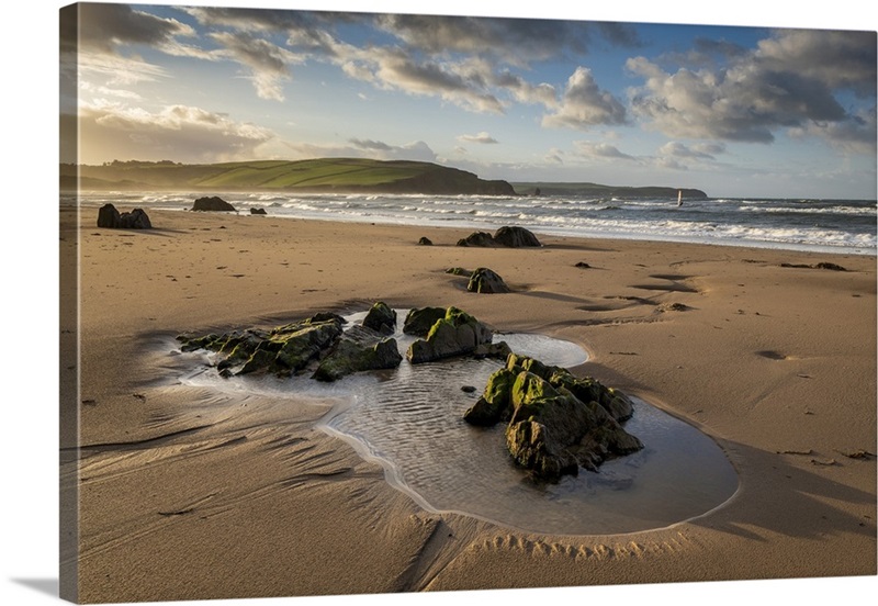 Beautiful Bigbury Beach At Dawn In Autumn, Bigbury-On-Sea, Devon ...
