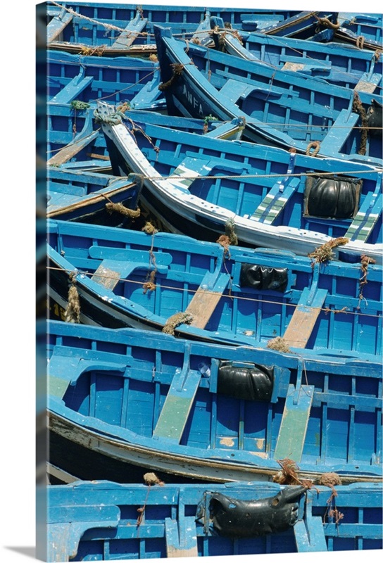 Blue boats, Essaouira, Morocco, North Africa, Africa | Great Big Canvas