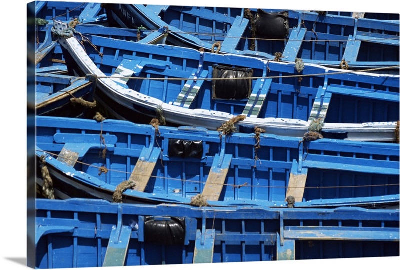 Blue boats, Essaouira, Morocco, North Africa, Africa | Great Big Canvas