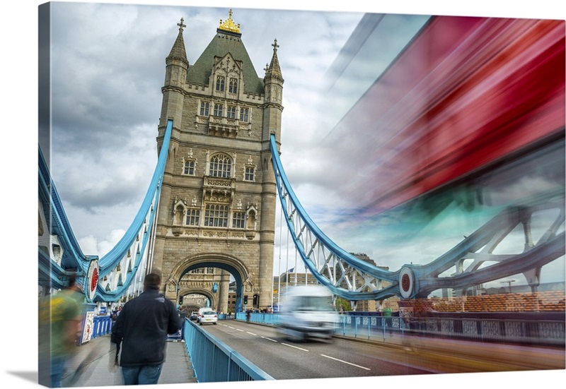 Blurred Traffic Under Tower Bridge, London | Great Big Canvas