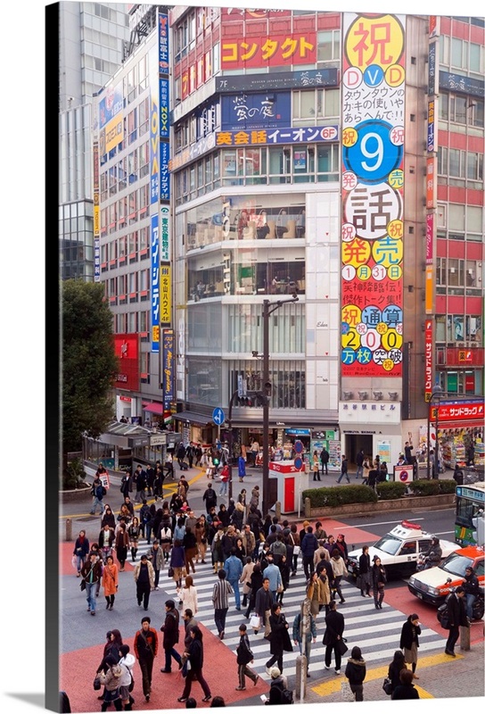 Busy intersection in Shibuya, Tokyo, Honshu, Japan, Asia | Great Big Canvas
