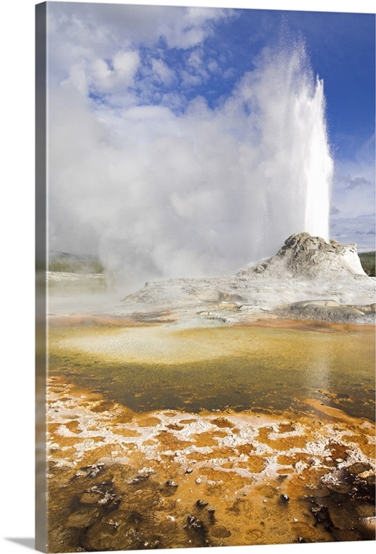 Castle Geyser erupting, Upper Geyser Basin, Yellowstone National Park ...
