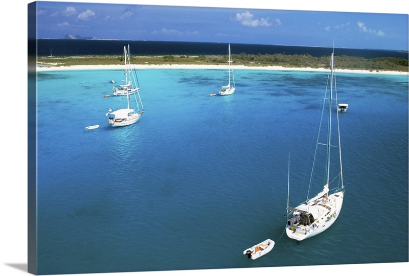 Chaito, sailing boat of the floating village, Crasqui, Los Roques ...