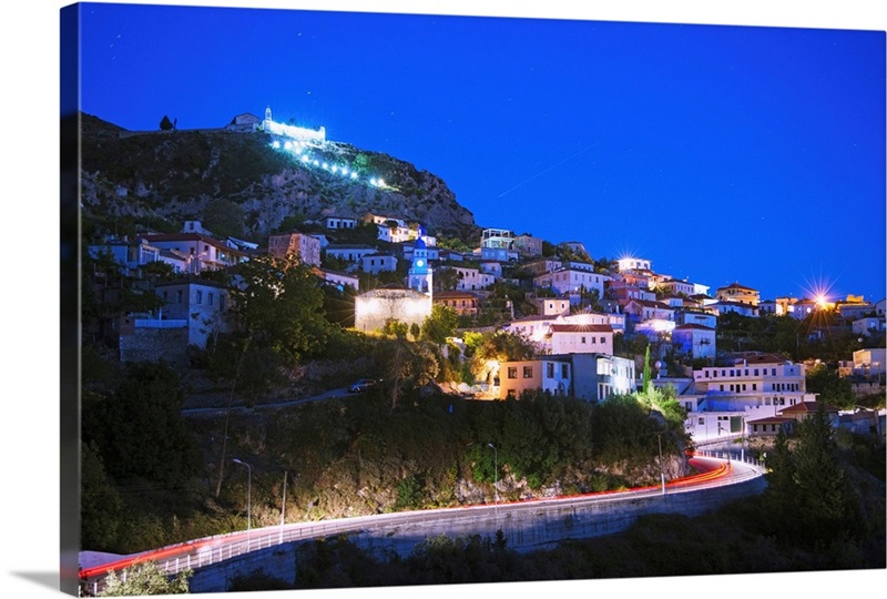 Dhermi town at night, Albania, Mediterranean, Europe | Great Big Canvas