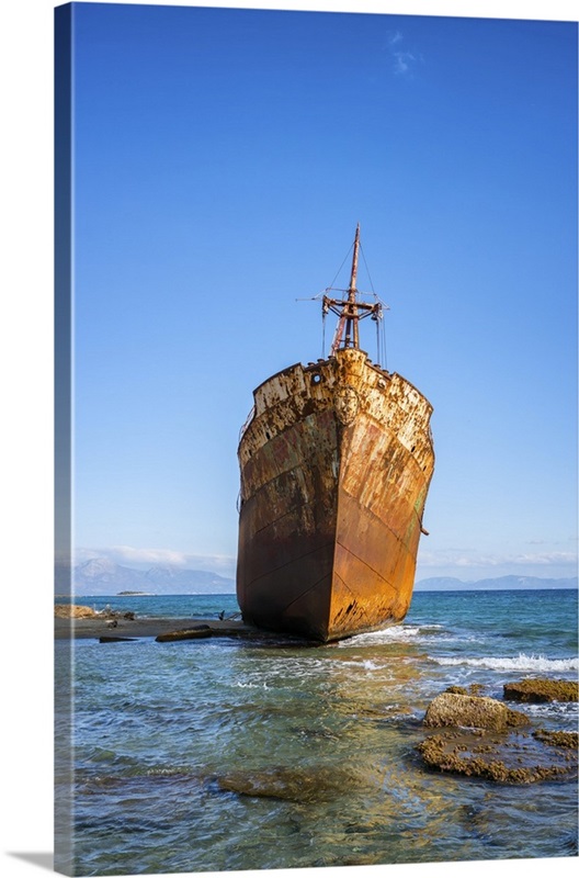 Dimitrios Boat Shipwreck On A Sandy Beach Near Gythio, Peloponnese ...