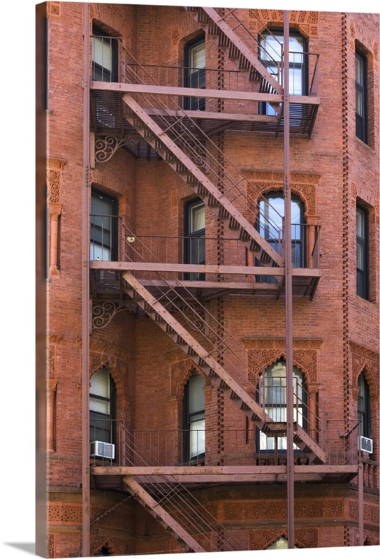 Fire escapes, Boston, Massachusetts | Great Big Canvas