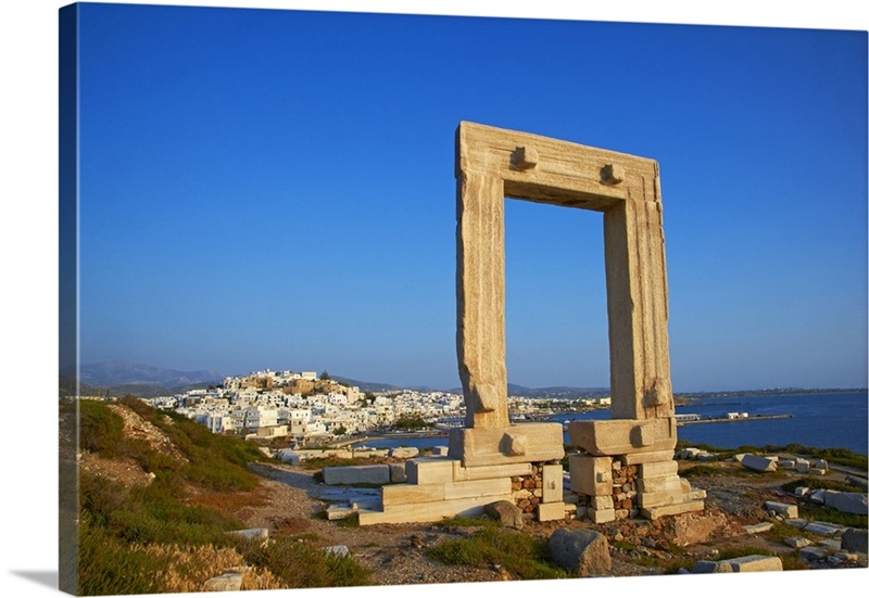 Gateway, Temple of Apollo, archaeological site, Naxos, Cyclades, Greek ...