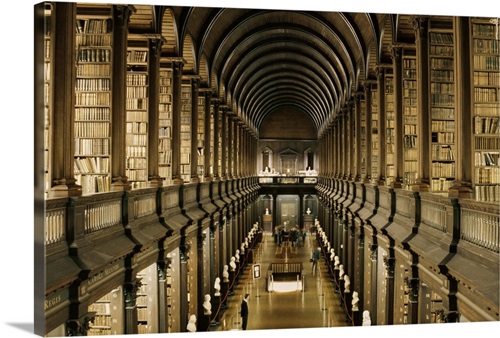 Interior of the Library, Trinity College, Dublin, Eire (Republic of ...