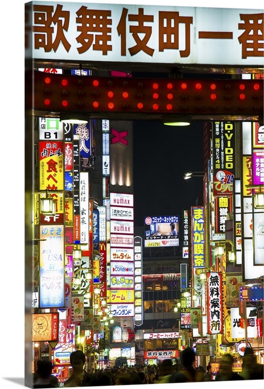 Neon signs, Kabukicho, Shinjuku, Tokyo, Japan, Asia | Great Big Canvas
