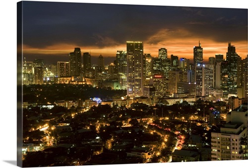 Night view of Makati, Metromanila, Philippines, Southeast Asia, Asia ...