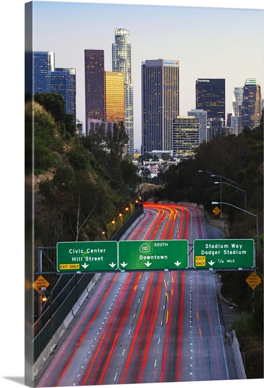 Pasadena Freeway (CA Highway 110) leading to Downtown Los Angeles ...