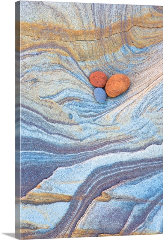 Patterns created by sea erosion on rocks, Northumberland England, UK ...