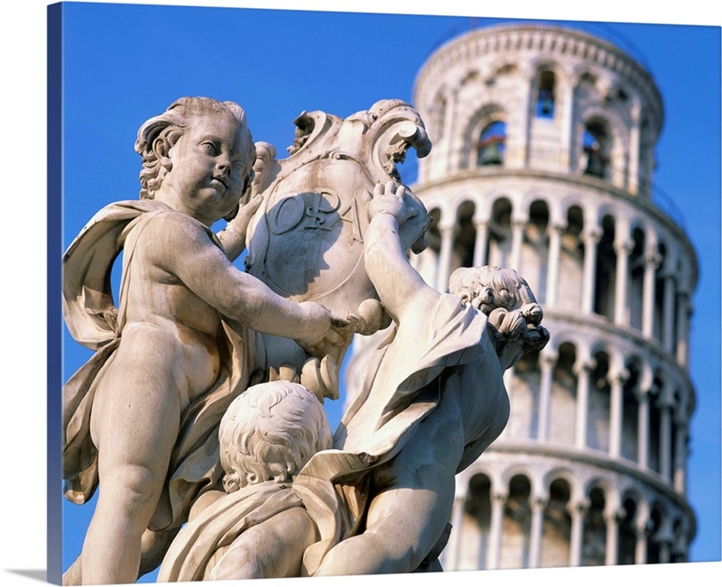 Statues in front of the Leaning Tower in Pisa, Tuscany, Italy | Great ...