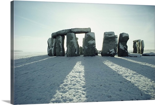 Stonehenge, in winter snow, Wiltshire, England | Great Big Canvas