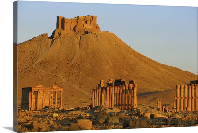 The archaeological site and Arab castle, Palmyra, Syria | Great Big Canvas