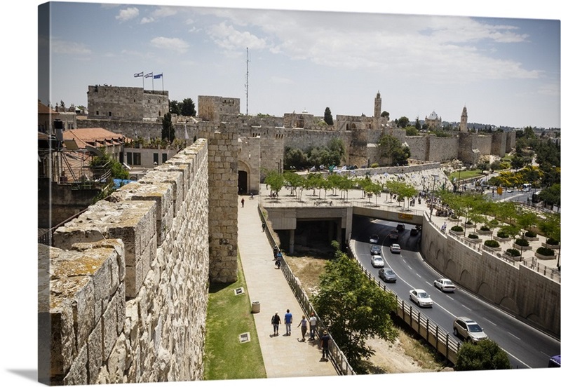 The Old City walls, Jerusalem, Israel, Middle East | Great Big Canvas