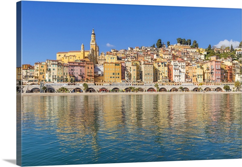 The Old Town With The Saint-Michel-Archange Basilica, Menton, Alpes ...