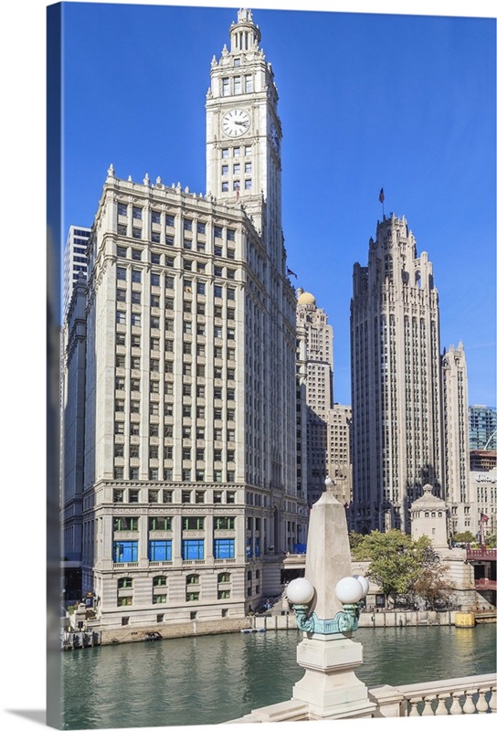 The Wrigley Building and Tribune Tower by the Chicago River, Chicago ...