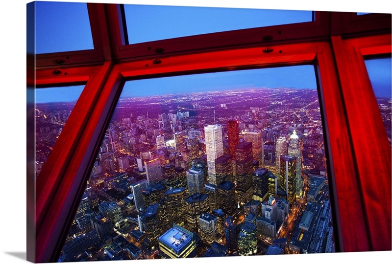 View of downtown Toronto skyline taken from CN Tower, Toronto, Ontario ...